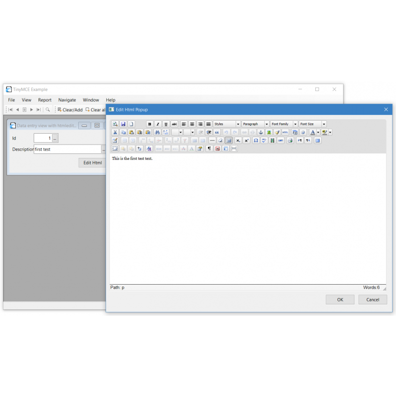 TinyMCE DataFlex wrapper